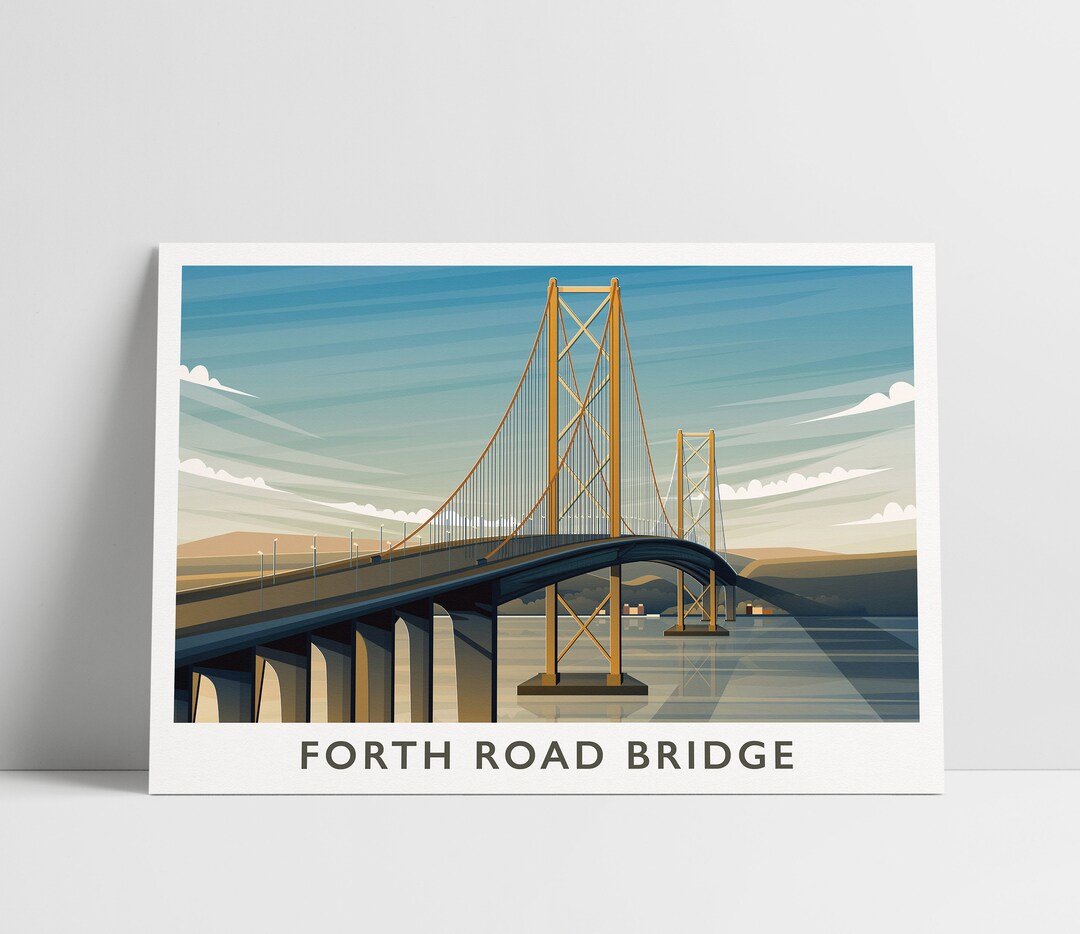 Forth Road Bridge, Scottish Travel Print, Edinburgh to North ...