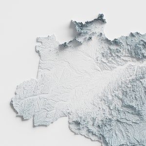Brazil Art Relief Map 2D Print Brazilian Geology 2D Shaded Relief Map ...