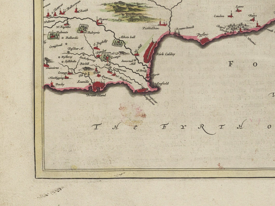 Old Fife (east) Map | Fifae Pars Orientalis |old Antique Map | 1665 ...