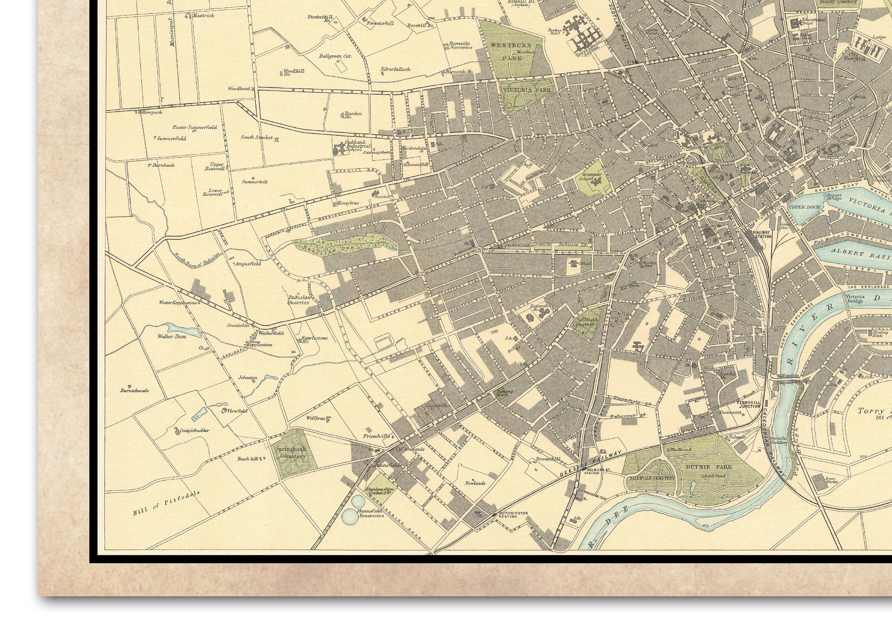 Aberdeen Map | Old Antique Map | 1912 |old Map Wall Print| Poster Wall ...