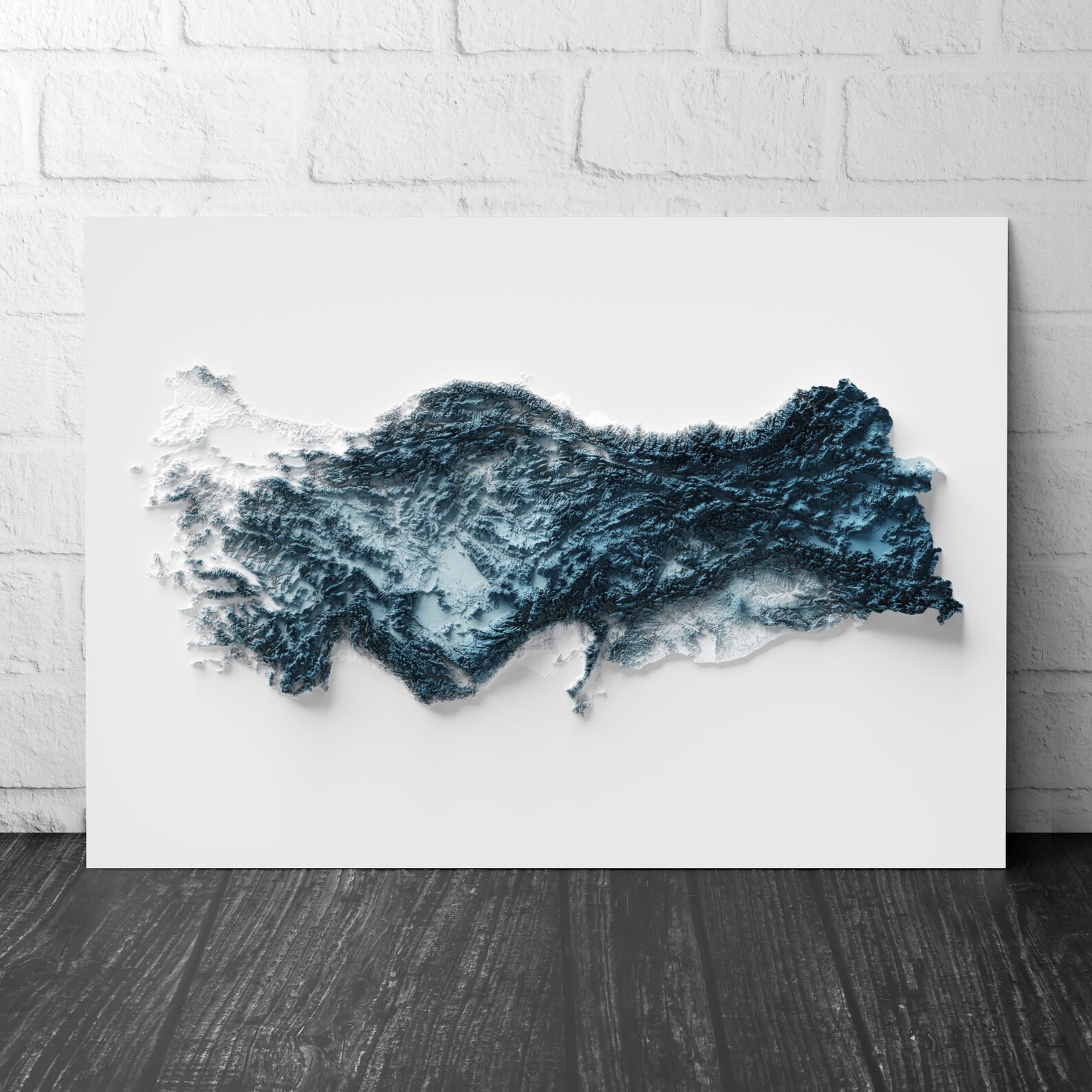 Turkey Map - 2D Relief Map Art - Turkey Gifts - Southland - Etsy
