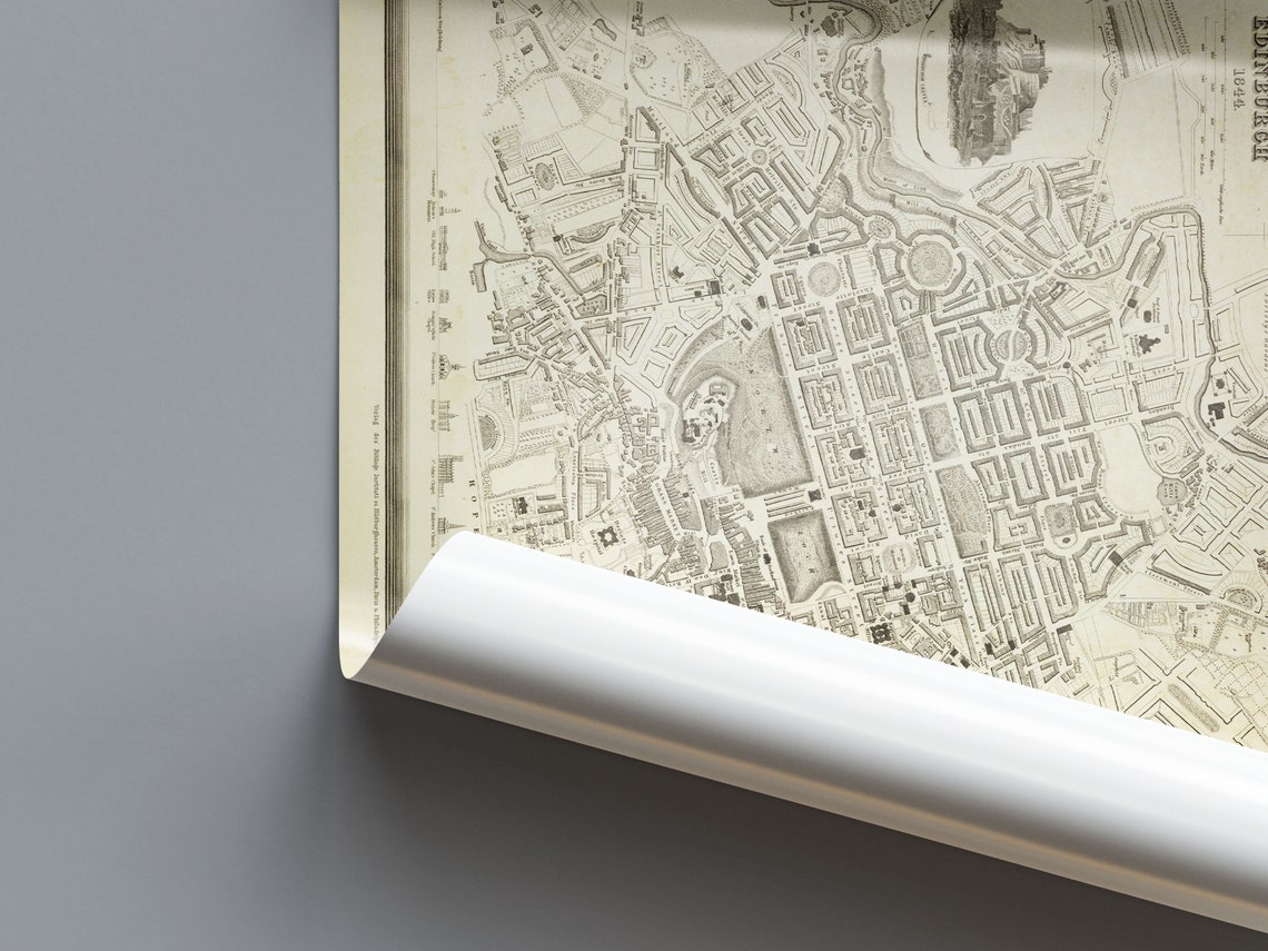 Old Edinburgh Map Plan of the City of Edinburgh Scotland | Etsy UK