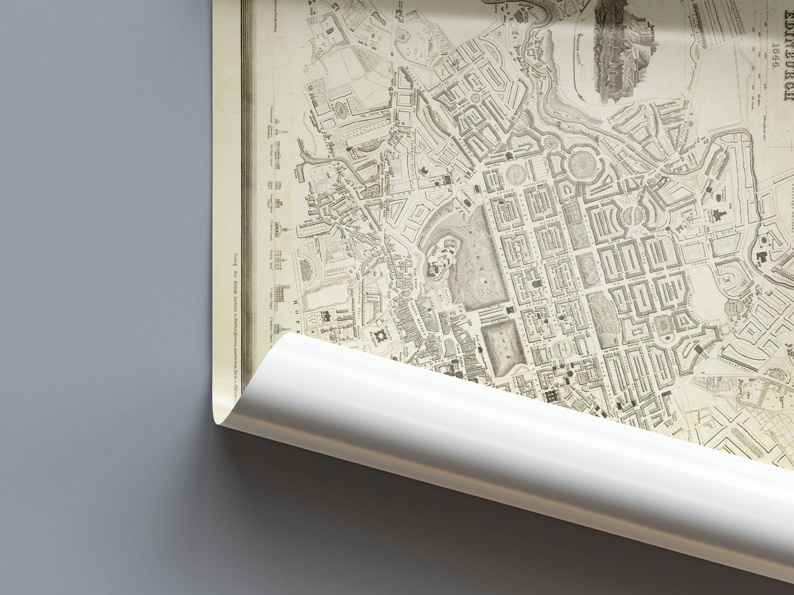 Old Edinburgh Map Plan of the City of Edinburgh Scotland | Etsy UK