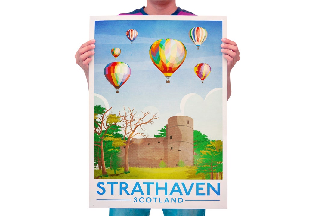 Strathaven Poster, Balloon Festival , Scottish Print, Vintage Retro ...
