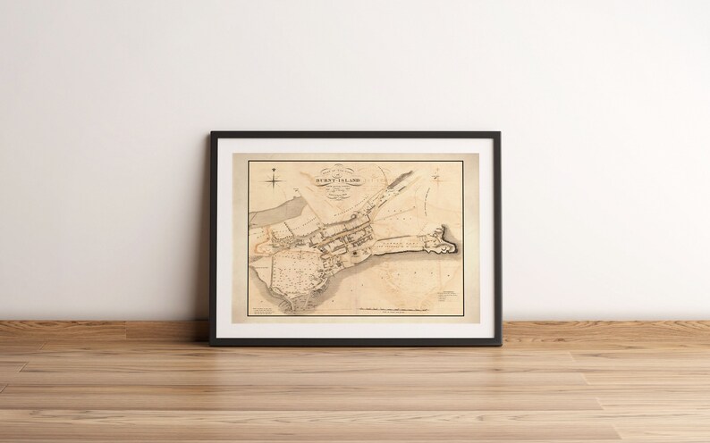 Burntisland Vintage Map | Old Map of Burnt Island | Wall Art Print ...