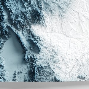 Colorado Art Relief Map - 2D Print - USA Geology - 2D Shaded Relief Map ...