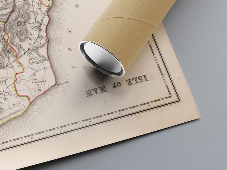 Old Map of Isle of Man Vintage Poster Samuel Lewis 1844 - Etsy UK