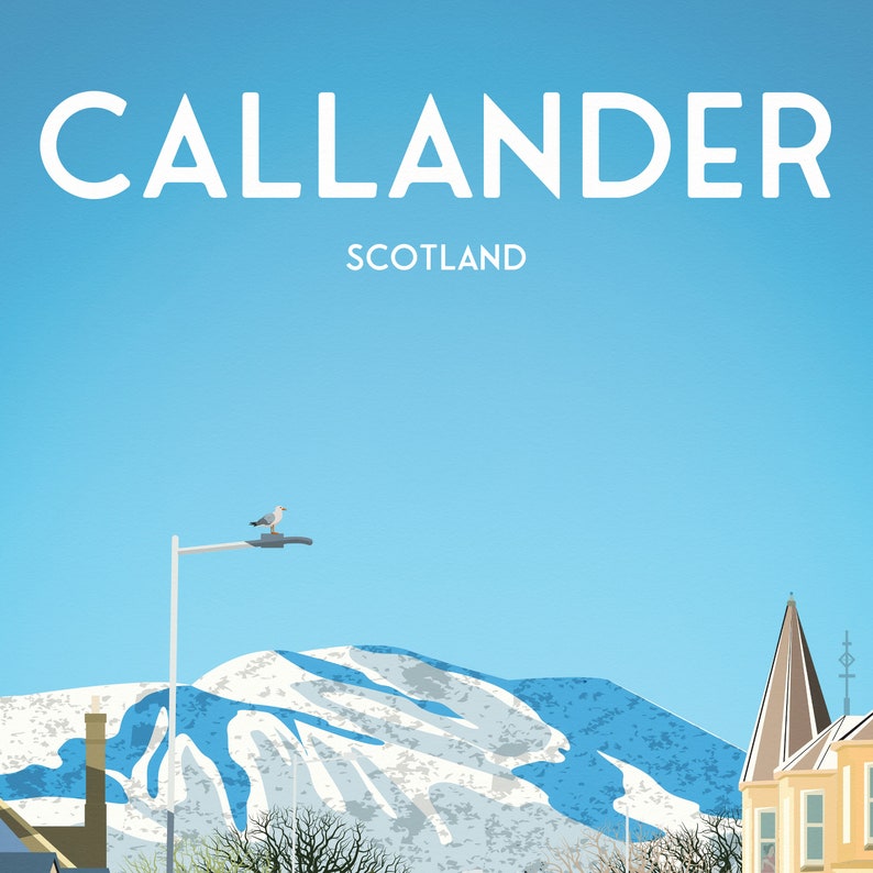 Callander Print Scottish Travel Poster River Teith - Etsy UK