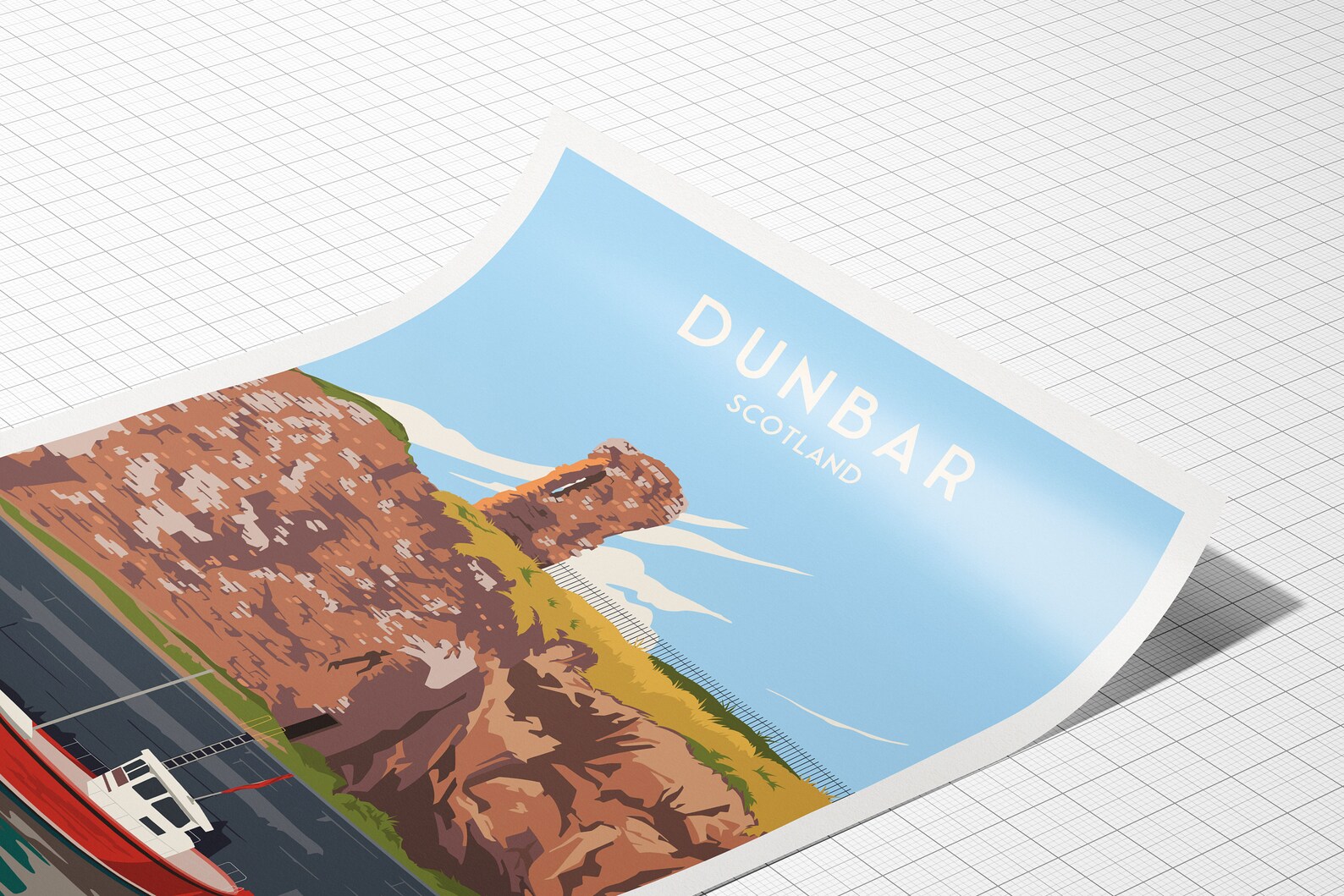Dunbar Print - Travel Poster - Firth of Forth - Dunbar Harbour ...