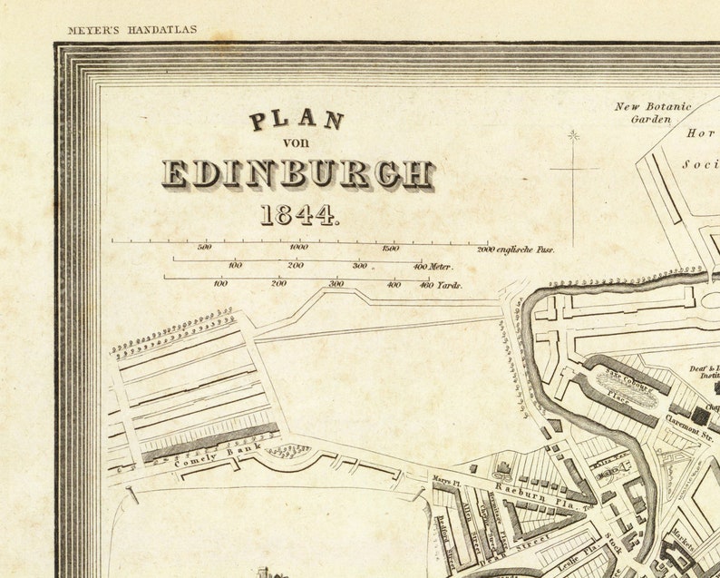 Old Edinburgh Map Plan of the City of Edinburgh Scotland | Etsy UK