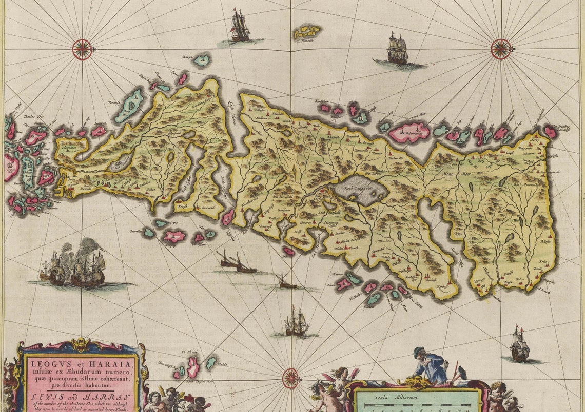 Harris and Lewis Map Old Antique Map of Isle of Harris and - Etsy UK