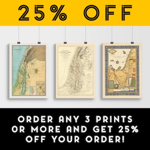 The Holy Land and Its Borders - Ancient Palestine, 1872 - Israel, Judea ...