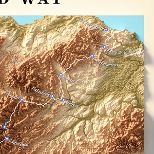 Topographic Map of the Southern Upland Way Walking Trail – Available in ...