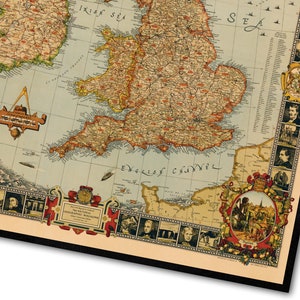 Story Map of United Kingdom Great Britain Vintage Map | Vintage Poster ...