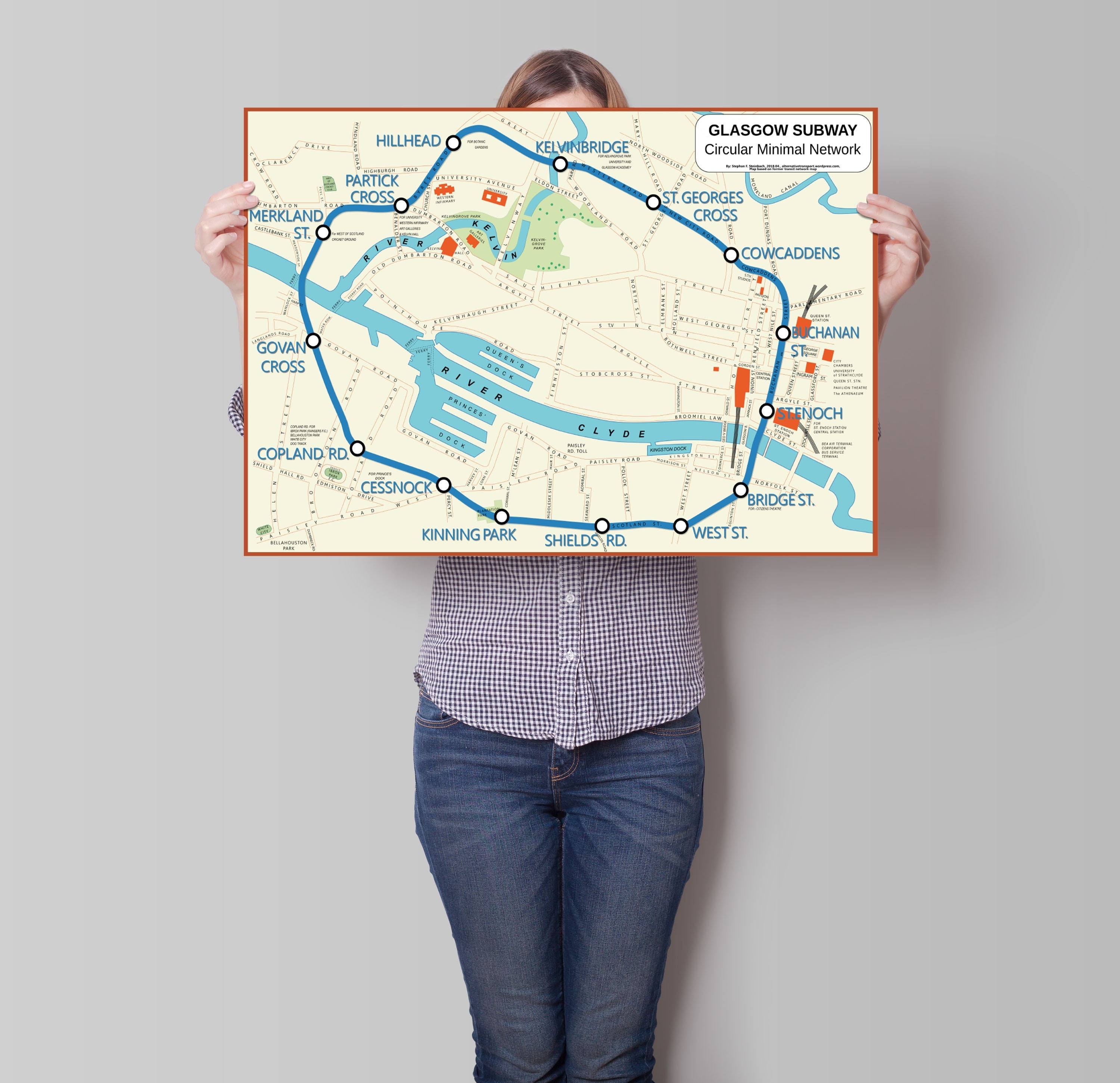 Old Glasgow Subway Map Old Map Large Map Antique Decor | Etsy