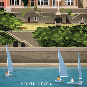 Salcombe Travel Poster: South Devon Coastline Art Print - Etsy