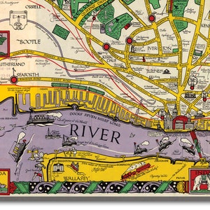 Map of Liverpool| Merseyside Old Map| Vintage Pictorial Map of ...