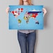 World Map of Flags - Country Map Poster - Educational Art - Kid's Room ...