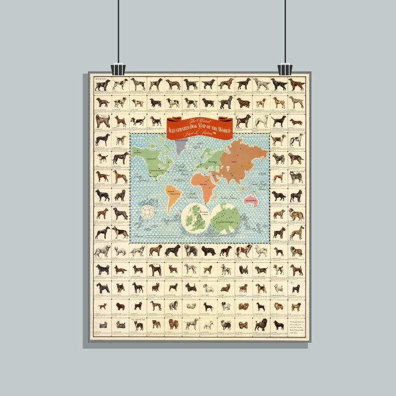 The Official Illustrated Dog Map of the World - Etsy