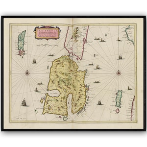 Isle of Islay Map | Old Antique Map | 1665 | Old Map Wall Print| Poster ...