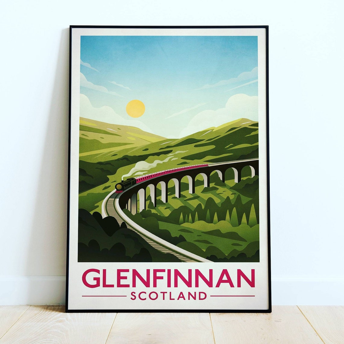 Glenfinnan Viaduct Poster, Railway Bridge Poster Vintage Jacobite Steam ...