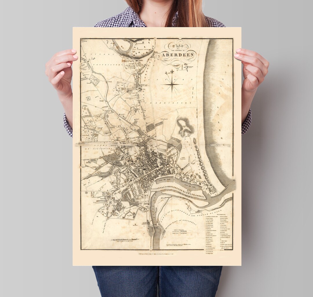 Aberdeen Map | Plan of the Cities of Aberdeen | John Wood | Old Map of ...