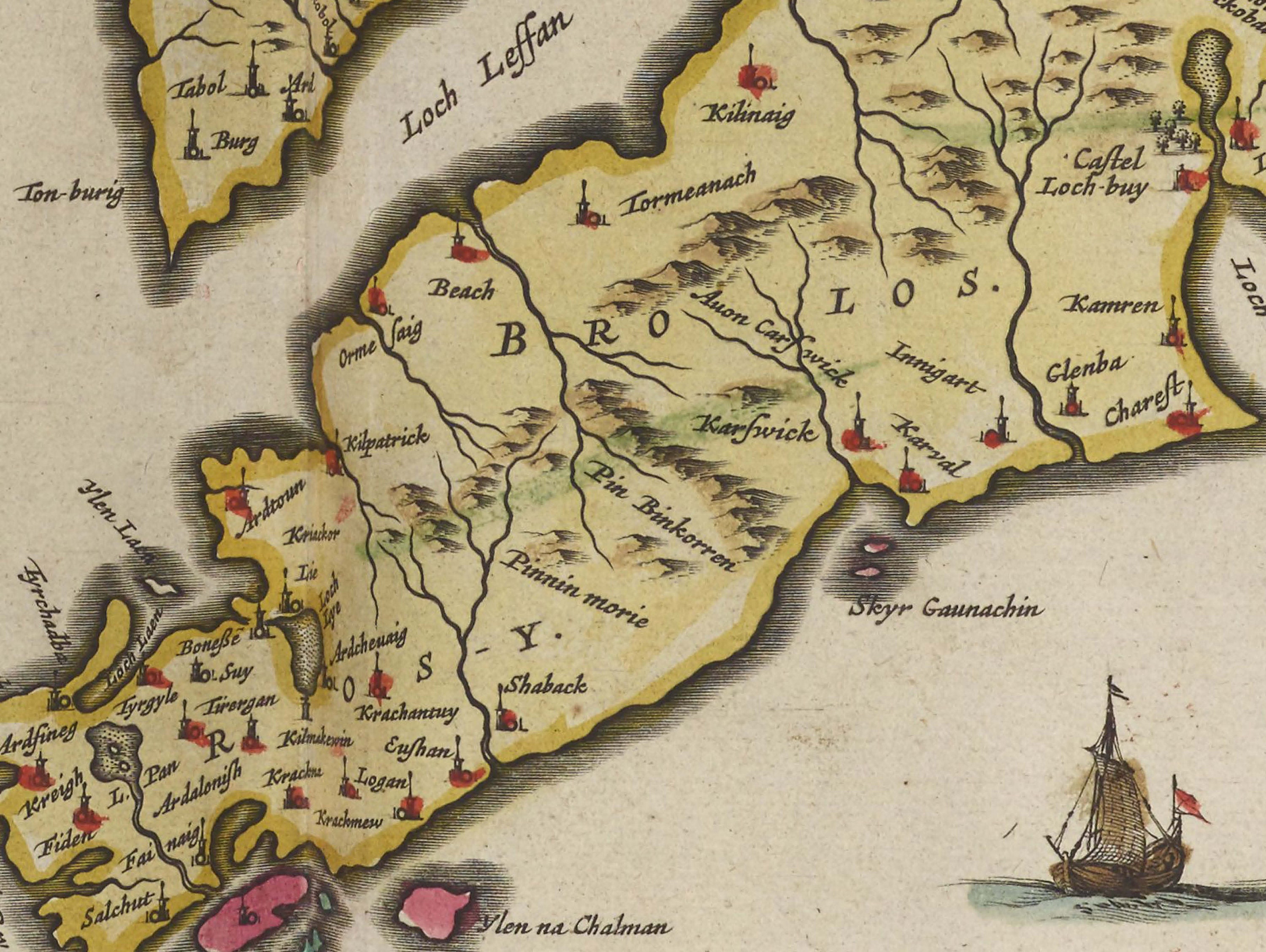 Old Isle of Mull Map | Mvla Insvla | Old Antique Map | 1665 | Blaeu Map ...