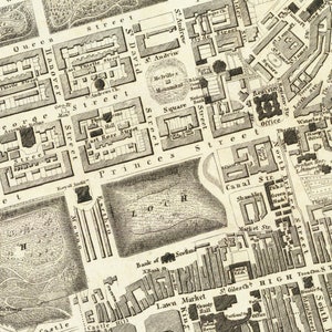 Old Edinburgh Map | Plan of the City of Edinburgh, Scotland | 1844 ...