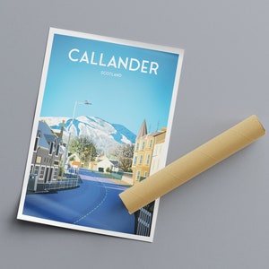 Callander Print - Scottish Travel Poster - River Teith - Perthshire ...