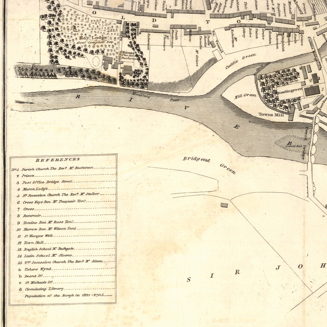 Peebles Map | Old Map of Peebles | Old Town Survey of Peebles | John ...