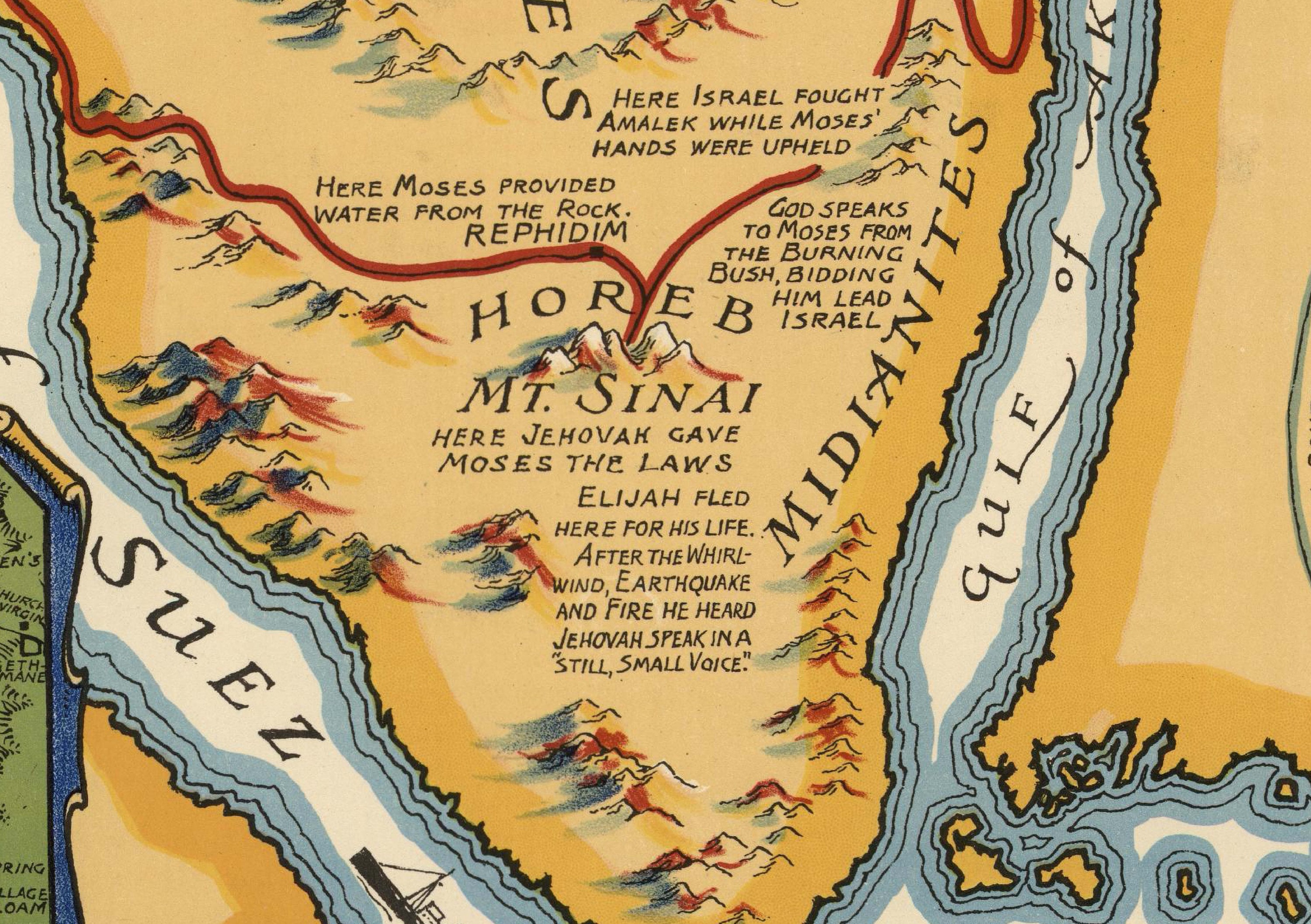 Picture Map of the Holy Land, 1928. Jerusalem, Israel, Palestine ...