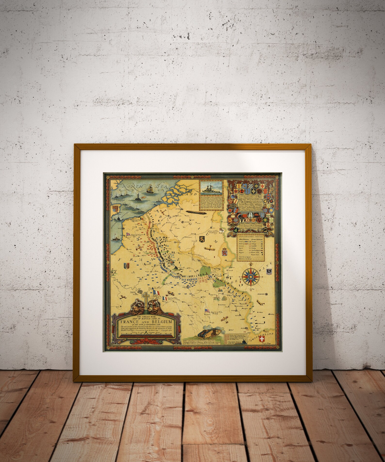 The Great War Map Historic WW1 War Poster Ernest Clegg | Etsy UK