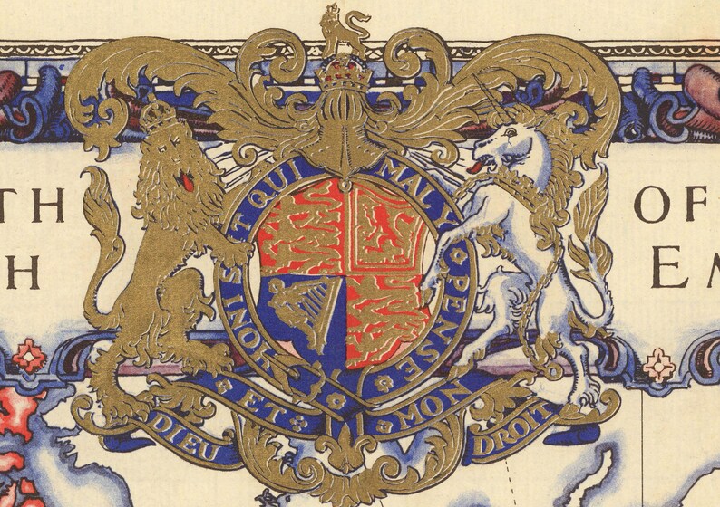 Commonwealth of Nations Map British Empire for Coronation - Etsy UK