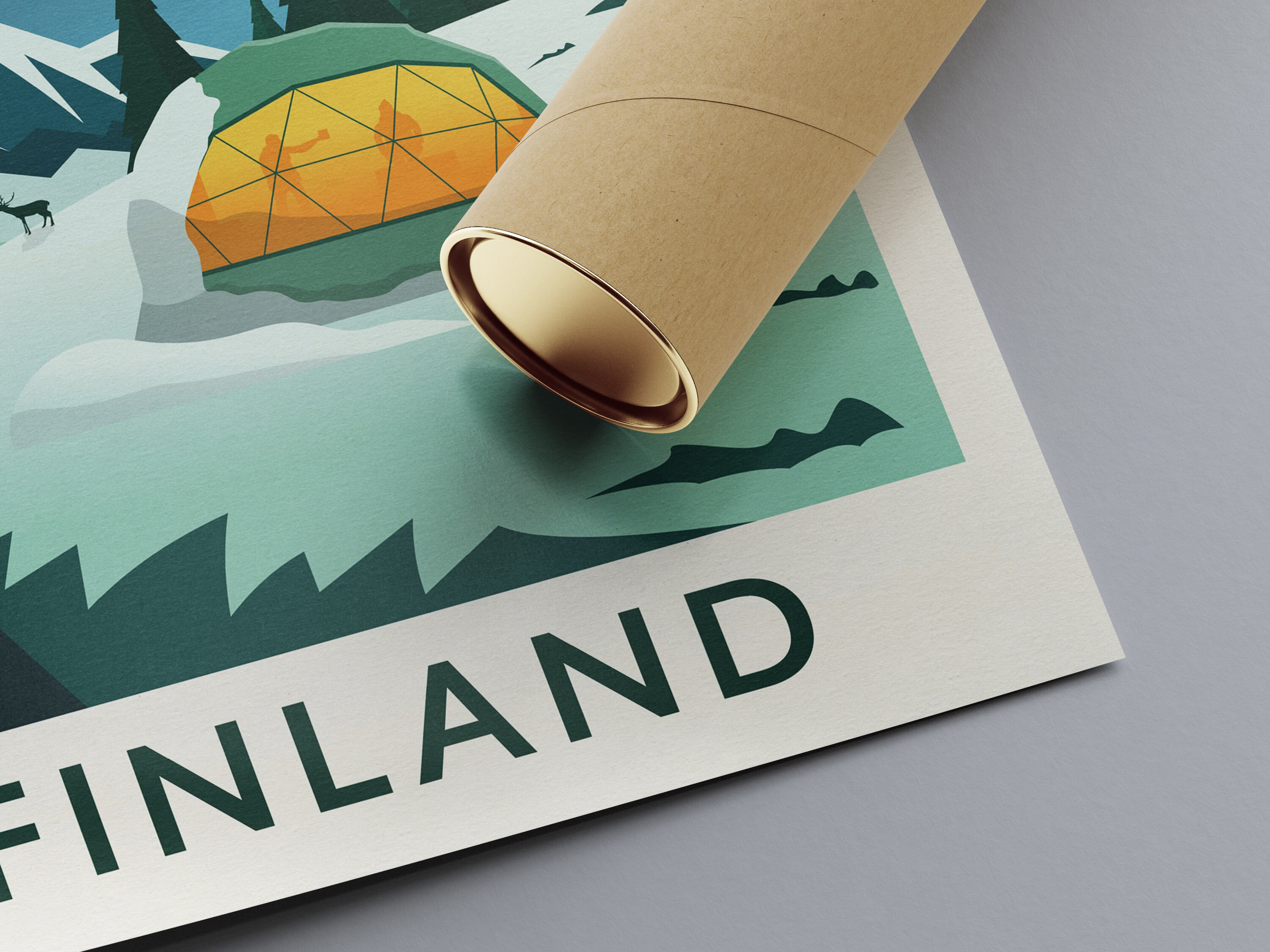 Finland Travel Poster Featuring the Northern Lights - Etsy UK