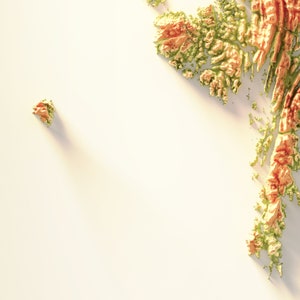 Shetland Isles Art Relief Map - 2D Print - Scotland Geology Poster - 2D ...