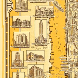 Old Manhattan Map - Pictorial Map of That Portion of New York City ...