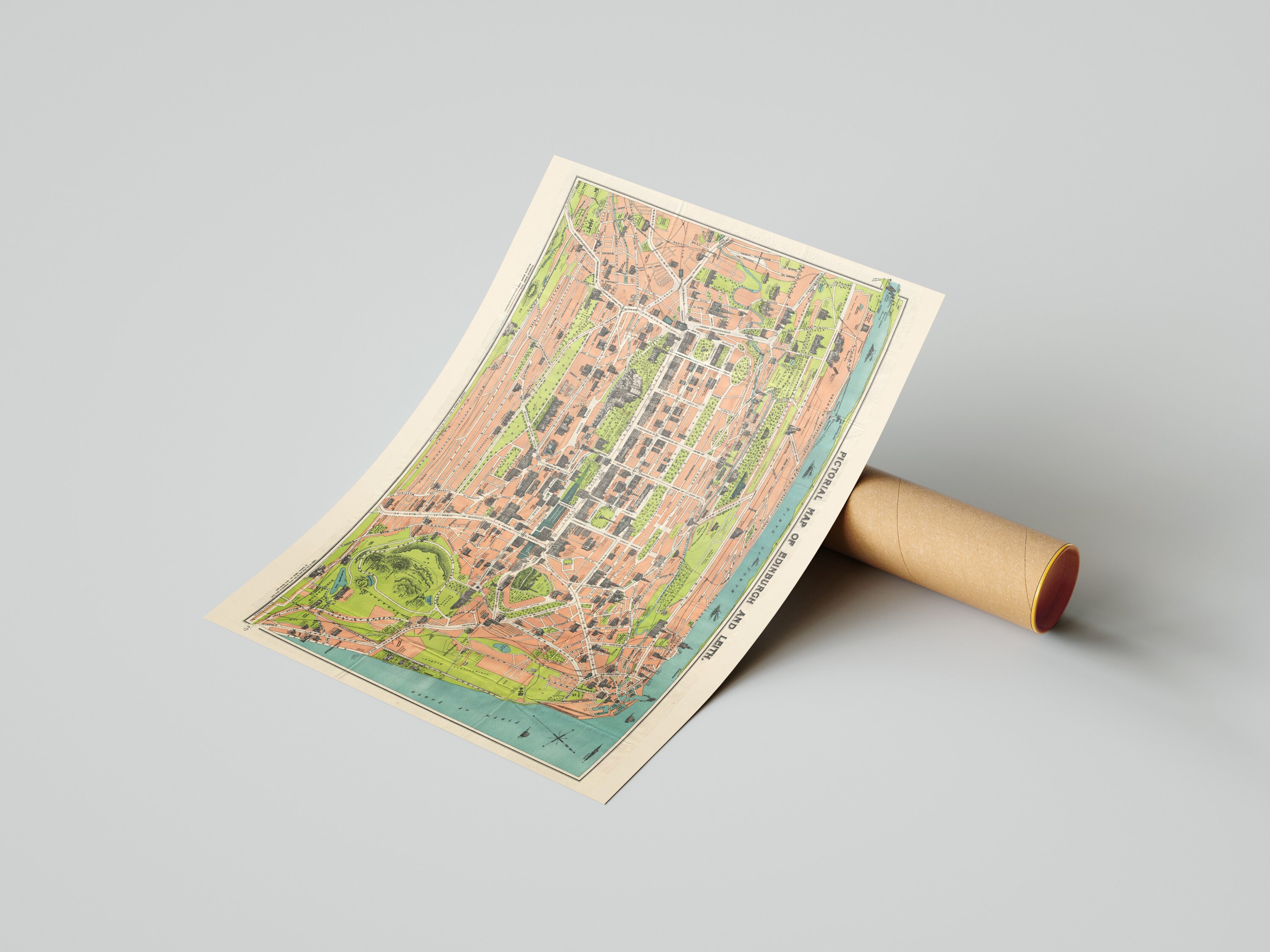 Edinburgh and Leith Vintage Map Pictorial Map of - Etsy UK