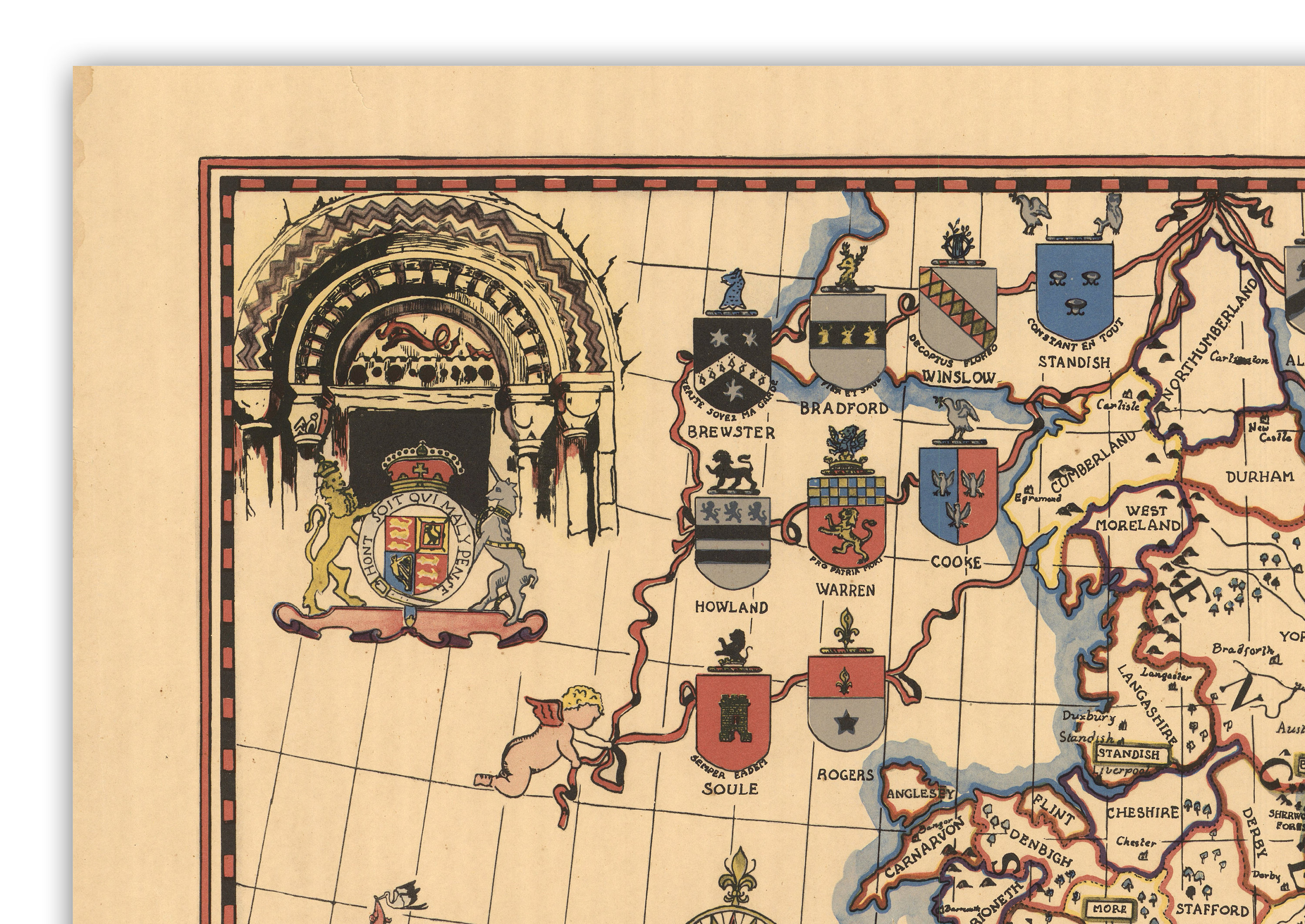 The Pilgrims of the Mayflower Old Map of England and Holland - Etsy