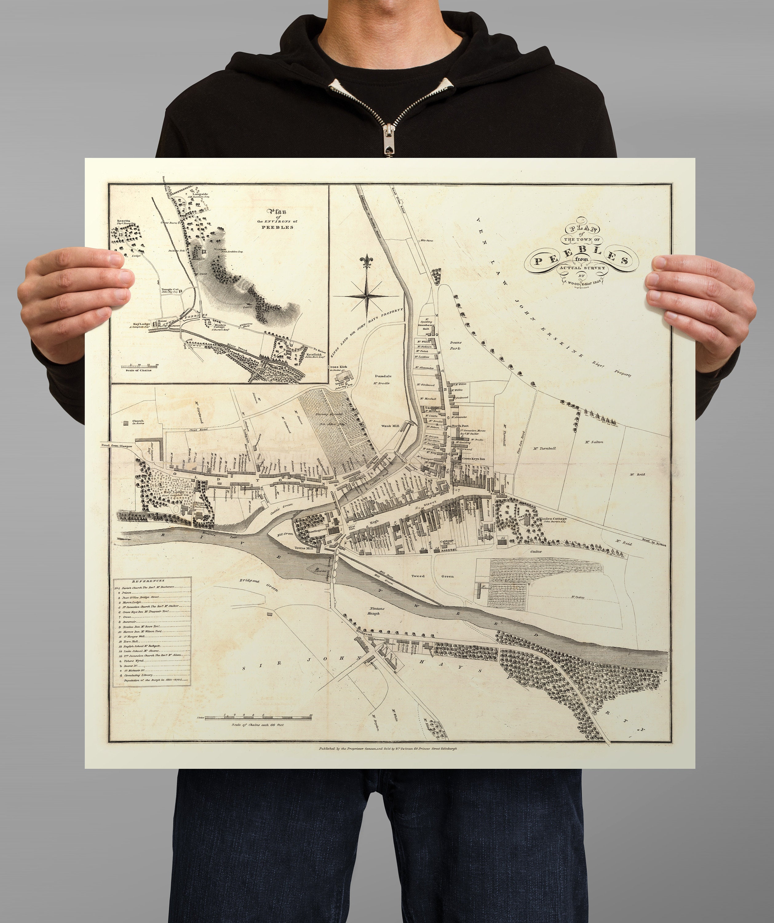 Peebles Map Old Map of Peebles Old Town Survey of Peebles - Etsy