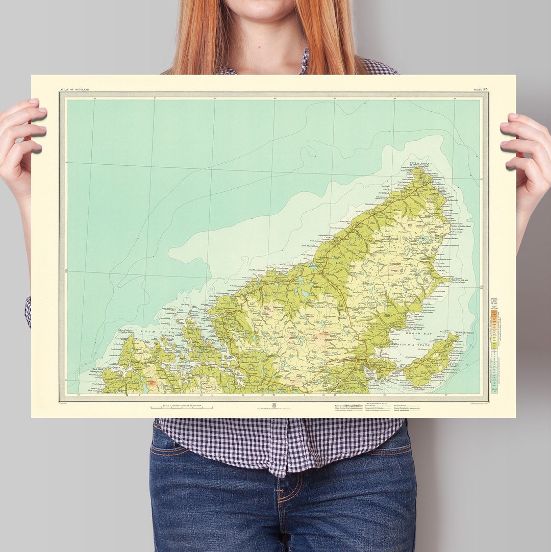 Stornoway Map - Vintage Print - Etsy