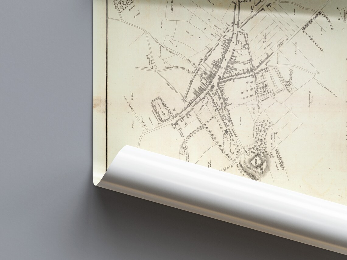 Old Map of Lanark | Plan of Lanark | John Wood Lanark | Vintage Map ...