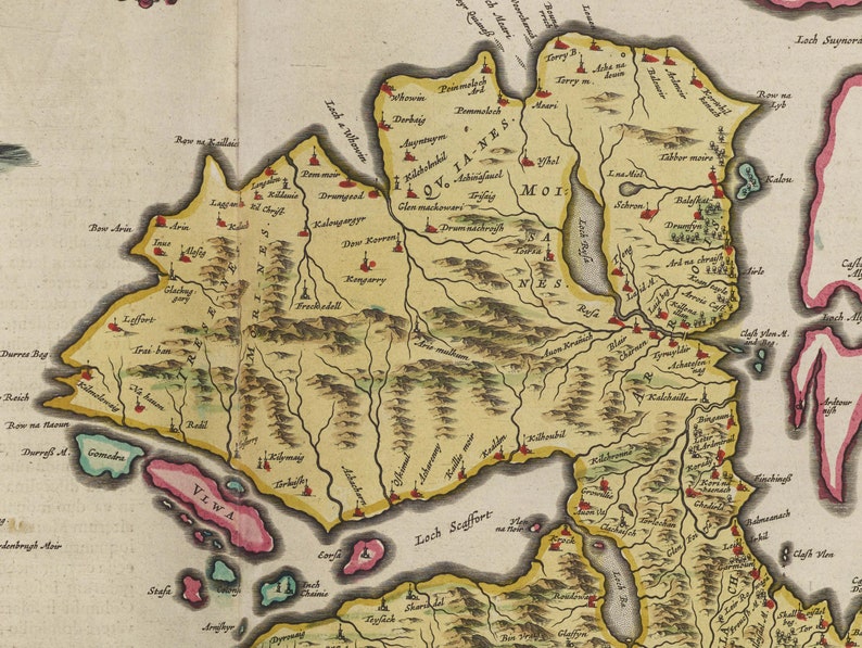 Old Isle of Mull Map | Mvla Insvla | Old Antique Map | 1665 | Blaeu Map ...
