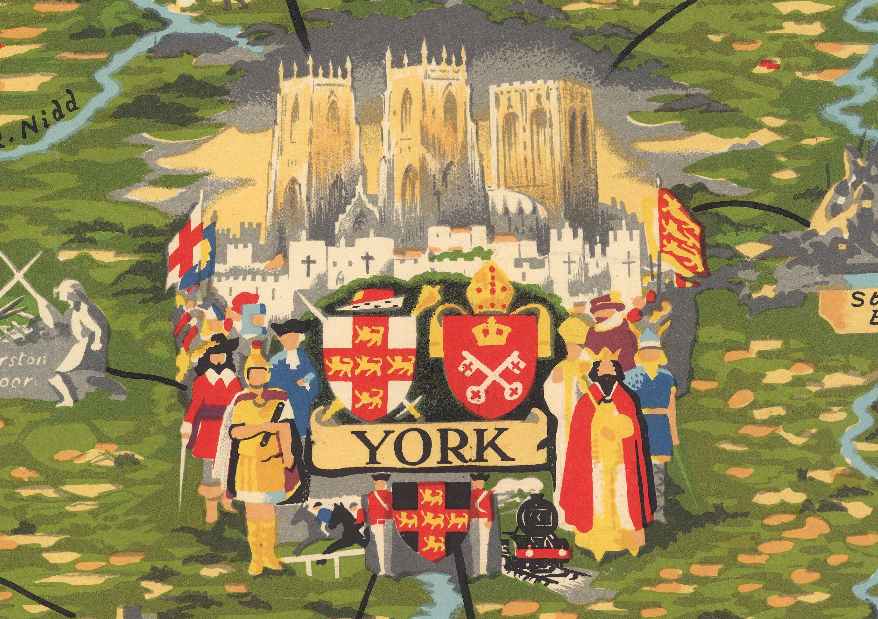 Old Map of Yorkshire Vintage England British Map - Etsy UK