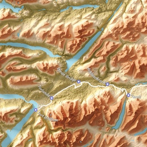 Topographic Map of the East Highland Way Walking Trail – Available in ...