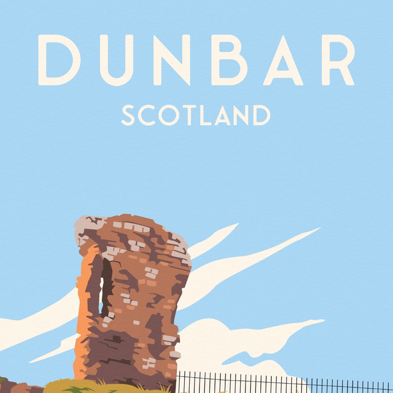 Dunbar Print - Travel Poster - Firth of Forth - Dunbar Harbour ...