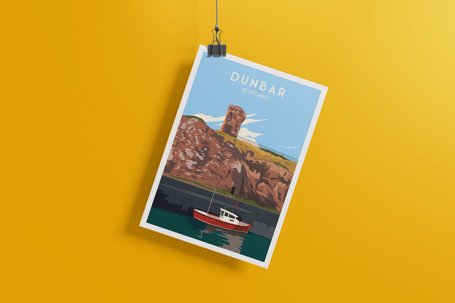 Dunbar Print - Travel Poster - Firth of Forth - Dunbar Harbour ...