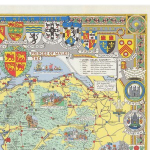 Historical Map of Wales and Monmouth | Old Map Wall Print | Holyhead ...
