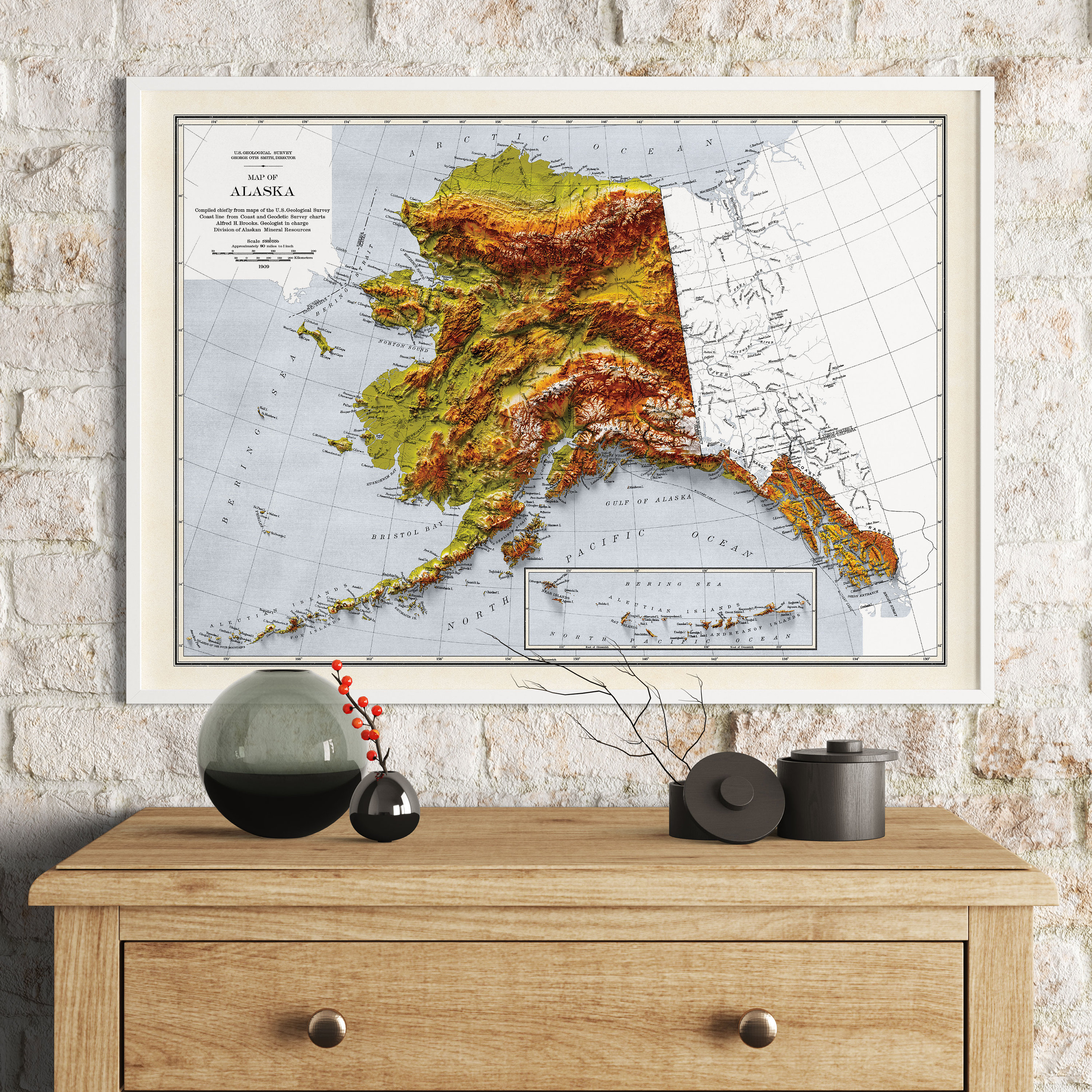 Alaska Map | Topographic Map | Shaded Relief Map | USA - Etsy
