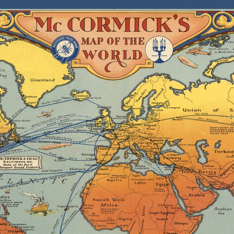 World Map Mccormick's Map of the World Poster - Etsy UK