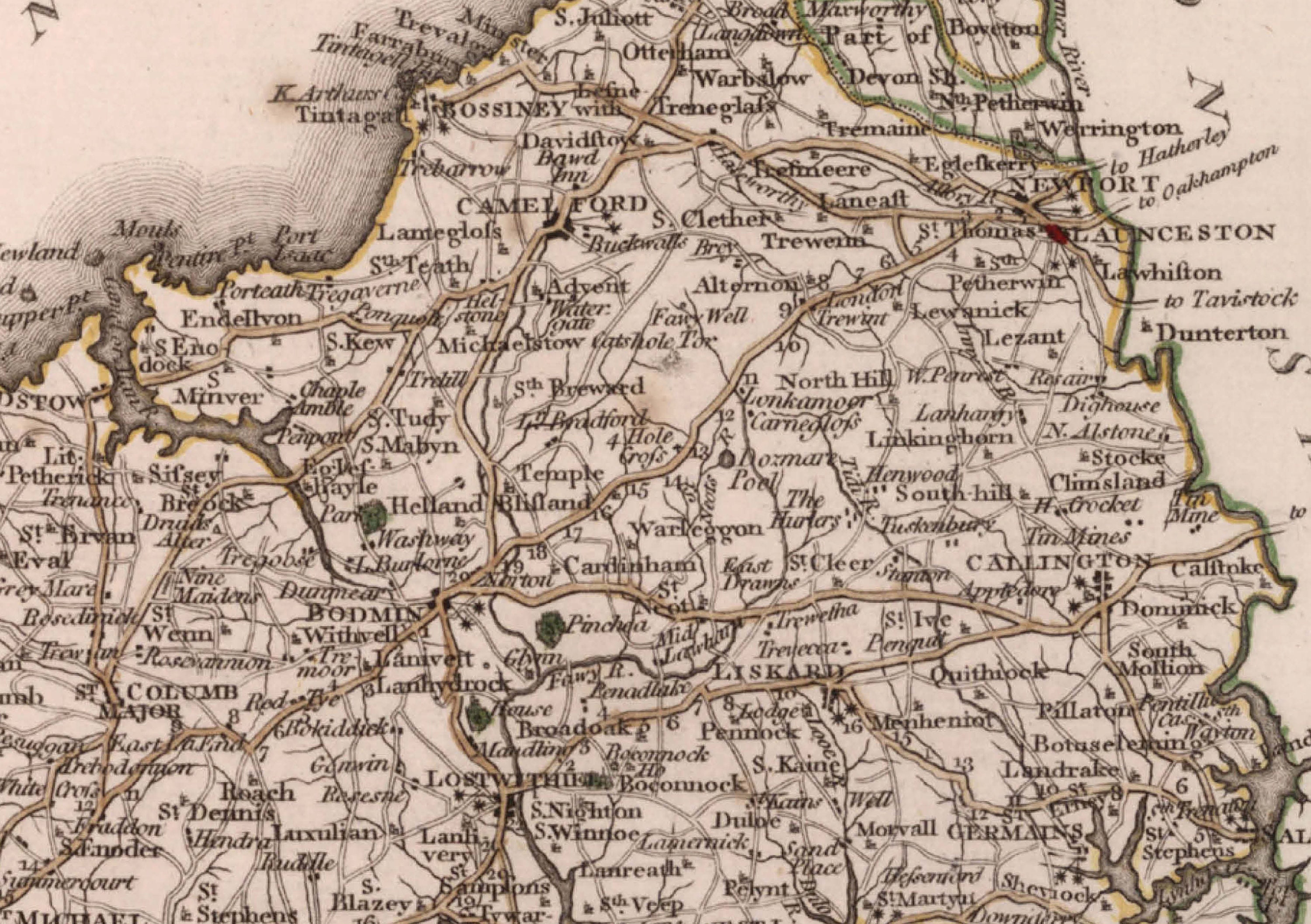 County Map of Cornwall Circa 1787 Vintage Antique Old Map - Etsy UK